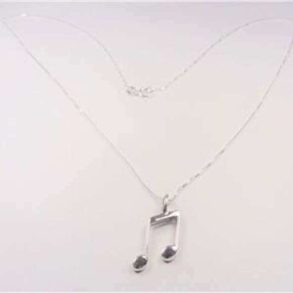 Jewelry | Sterling Silver Beamed Eighth Notes Music Necklace | Poshmark